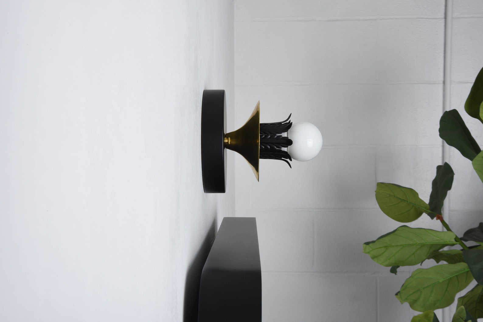 Minimal Wall Light Modern Single Wall Sconce Matte Black | Etsy