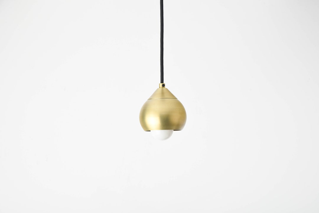 Gold Mini Pendant Light Raw Brass Mid Century Modern - Etsy