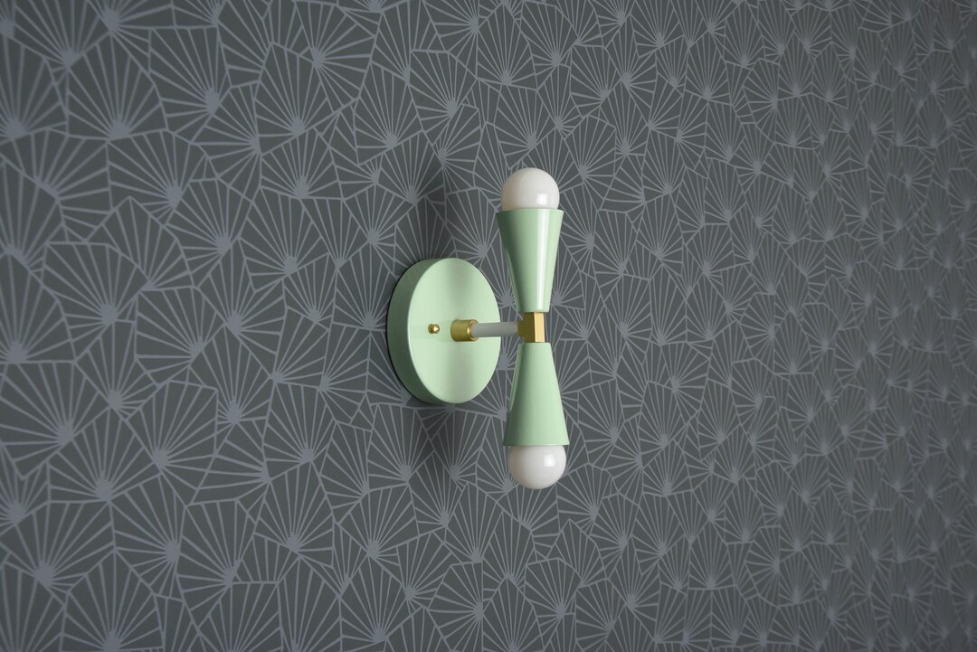 Modern Wall Sconce Mint Green Sconce Wall Light Mid Century Modern ...