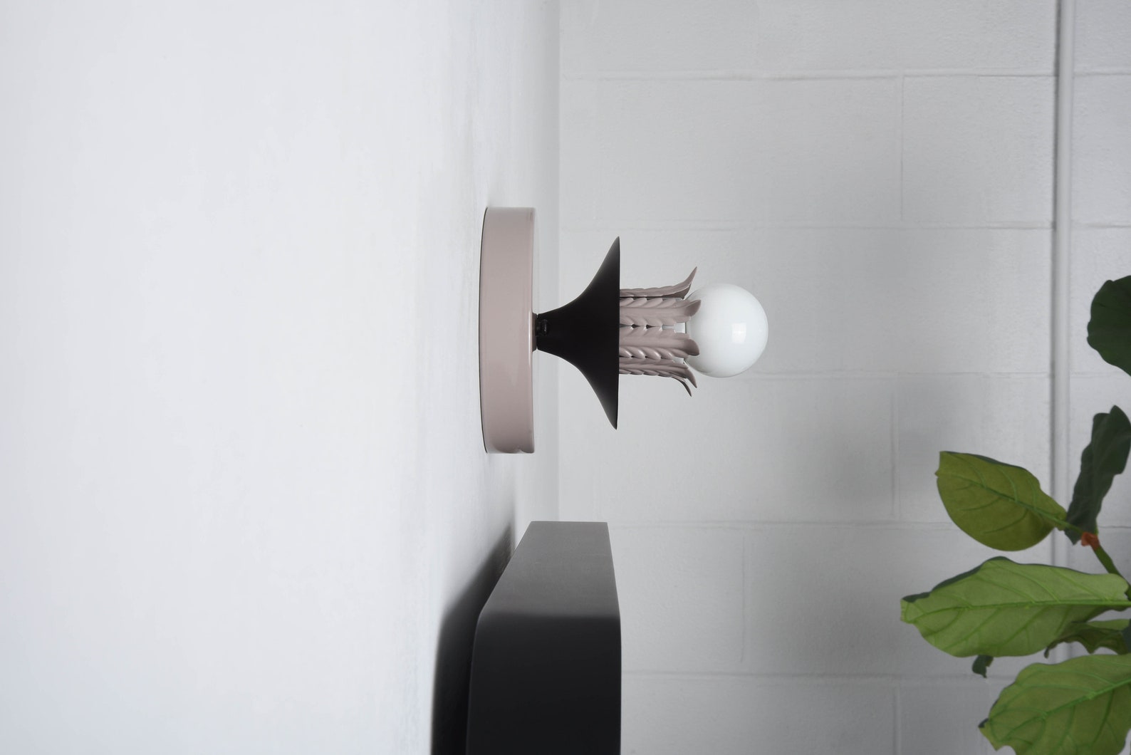 Minimal Wall Light Modern Single Wall Sconce Matte Black | Etsy