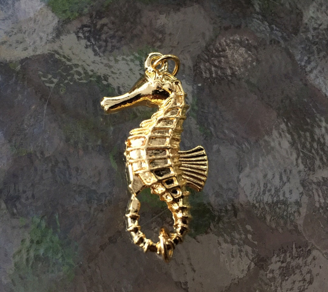 Seahorse Lobster Clasp, Gold Plated, Double Sides, (L02G), 1 3/4 X 3/4 ...