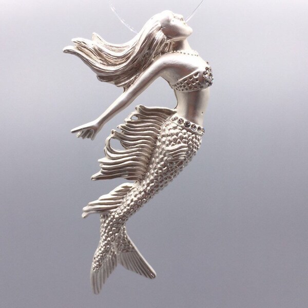 Silver Mermaid Charm - Etsy