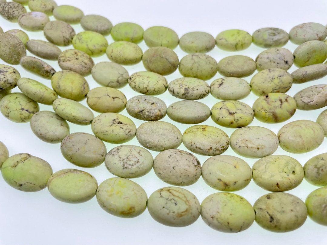 Lovely One-strand (15-16 Inches Long) Light Green Chalk Turquoise Beads ...
