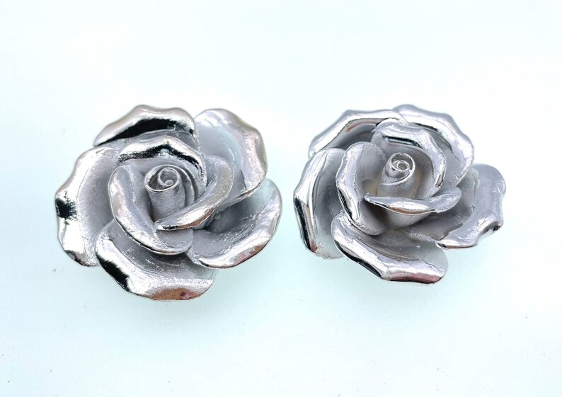 2 Pc Large Hand Made Ceramic Rose Pendants Sparkly and - Etsy