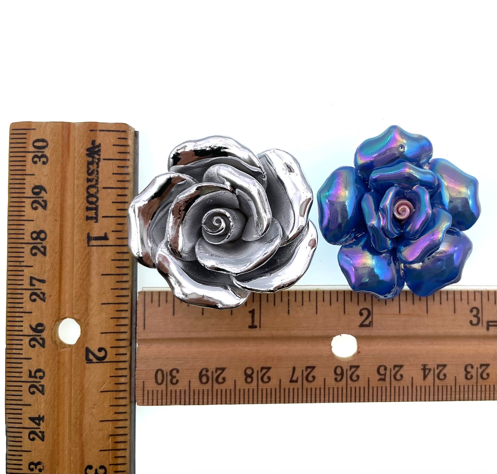 2 Pc Large Hand Made Ceramic Rose Pendants Sparkly and - Etsy