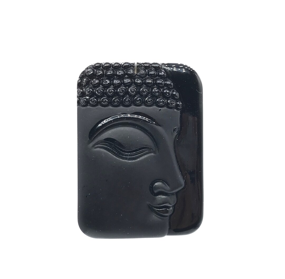 Glass Buddha Face Pendant: Good Luck Charm (2x1.5 Inch) - Etsy