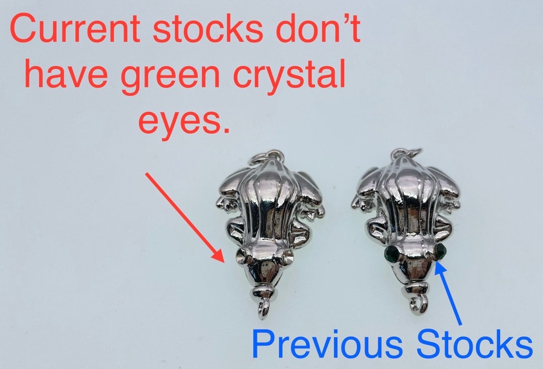 Frog Pinch Clasp, on and off Bar in Mouth, Silver Plated, Blank Eye ...