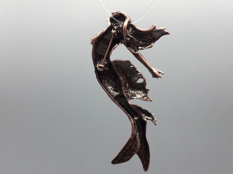 Mermaid Pendant or Brooch. Copper Plated. (PD03C) (sample Not Included ...