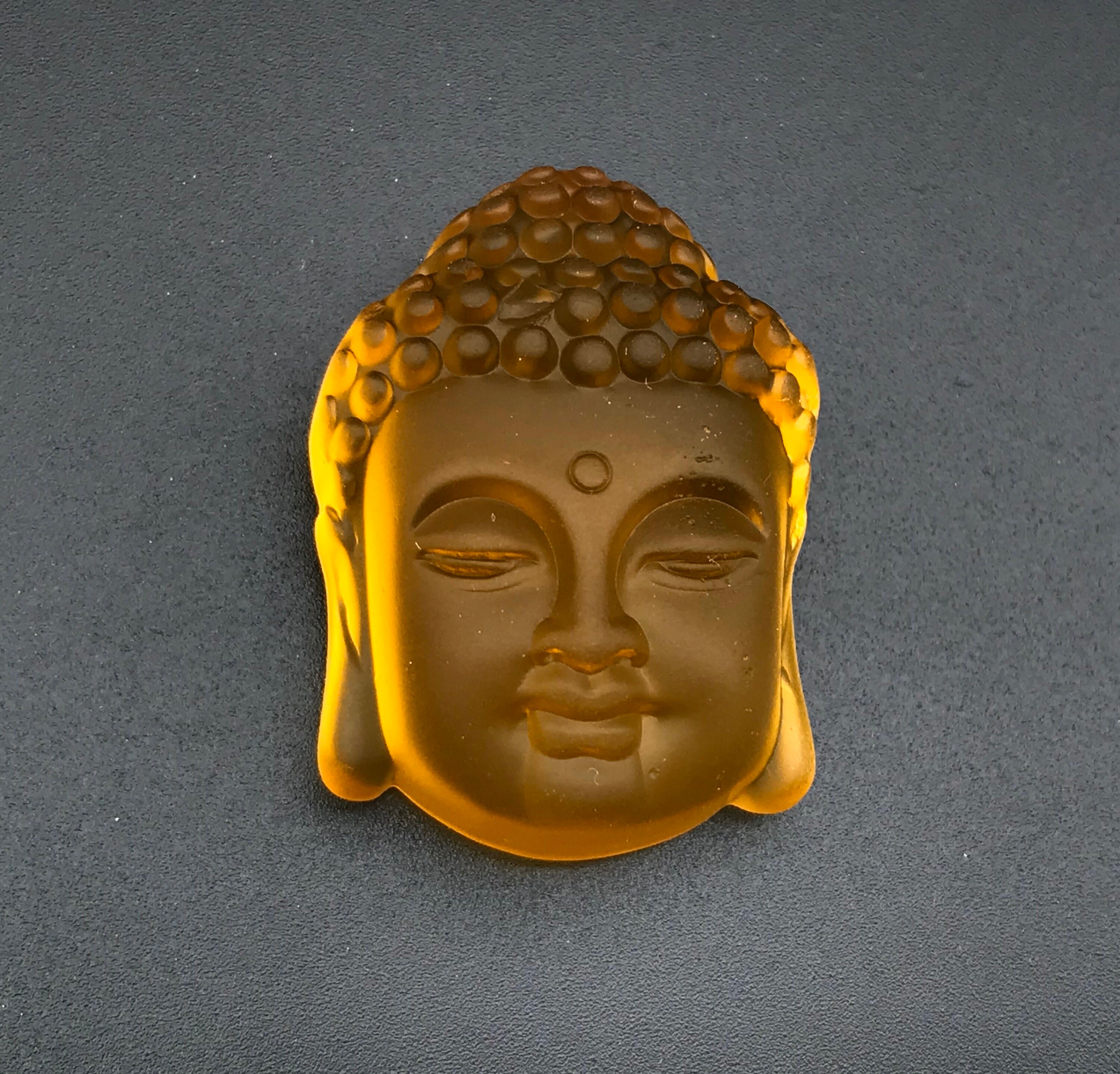 Honey Yellow Glass Buddha Head Pendant: Good Luck Charm (1 1/4 Inch) - Etsy