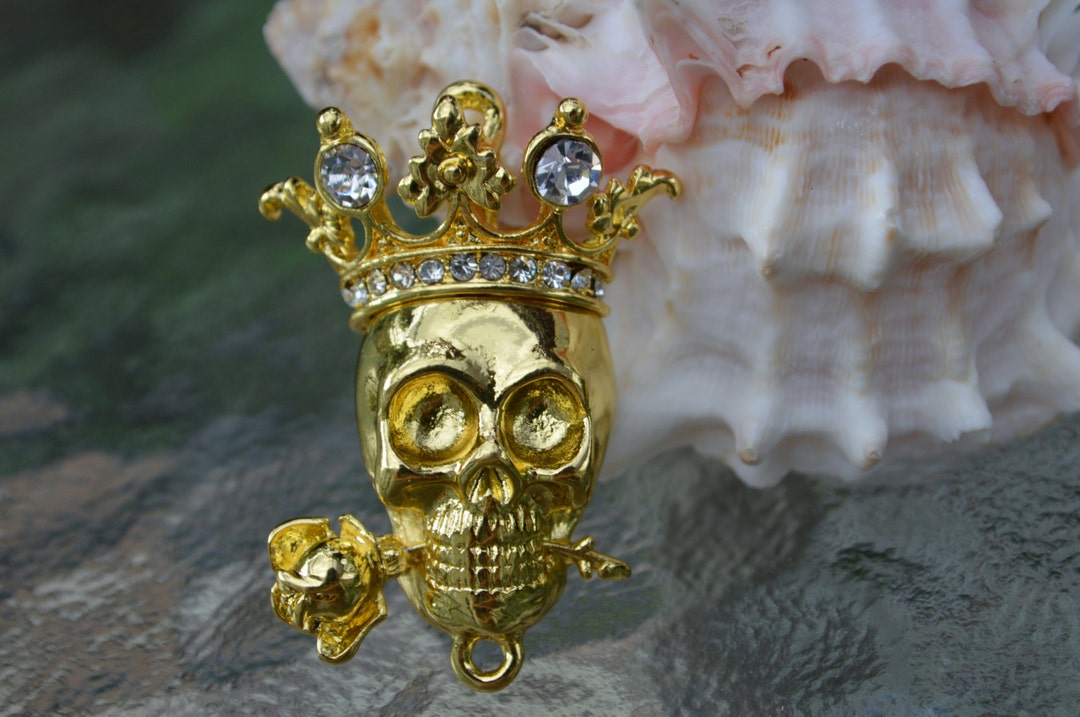 Skull Biting Rose Magnetic Clasp. (M11G) Original Design and ...