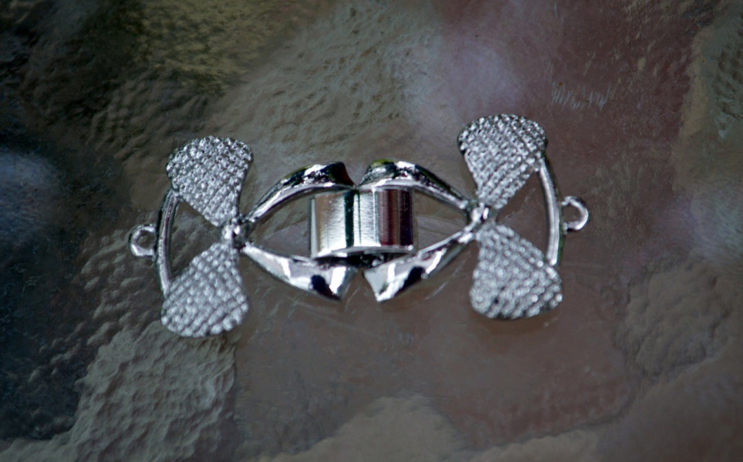 1 Strand Silver Plated Ribbon Bow Clasp: Necklace Bracelet Connector - Etsy