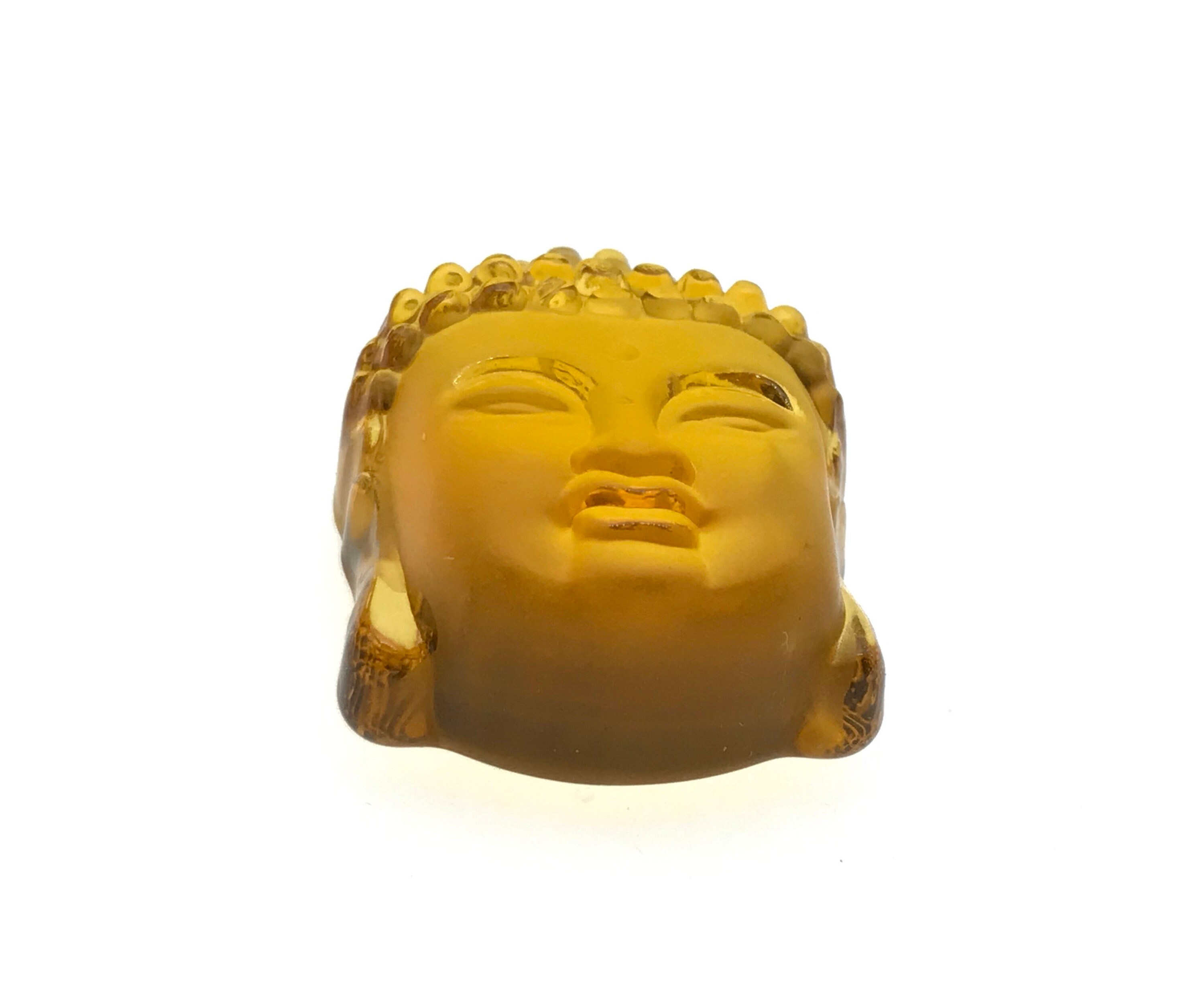 Honey Yellow Glass Buddha Head Pendant: Good Luck Charm (1 1/4 Inch) - Etsy