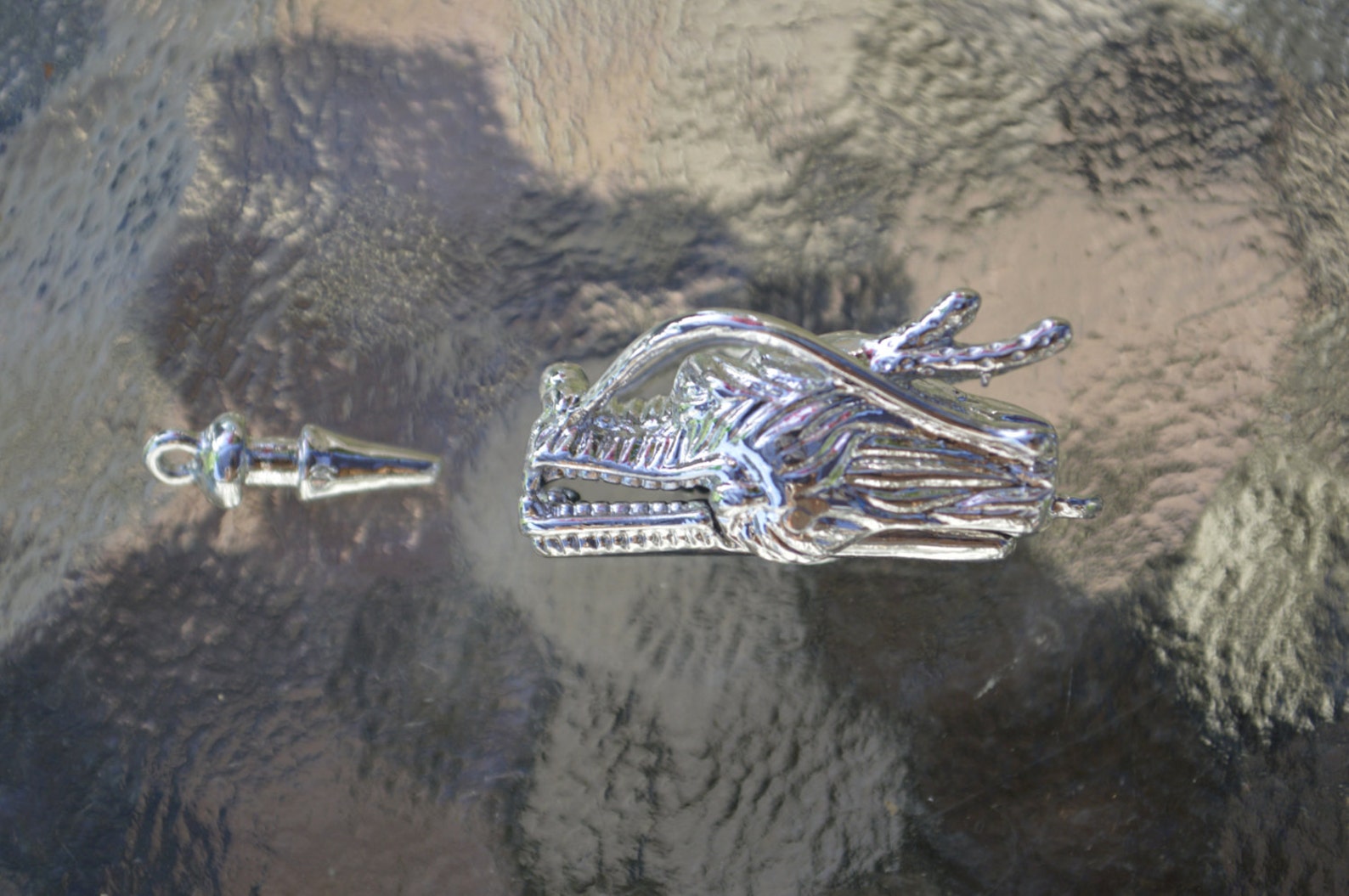 Silver Plated Dragon Pinch Clasp: Original Design Jewelry Finding (1.5 ...