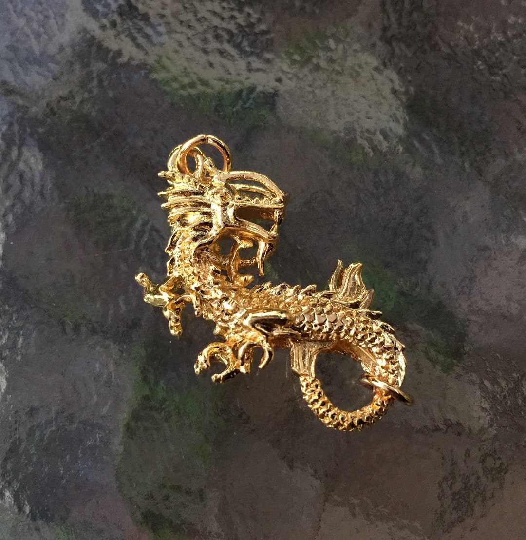 Gold Plated Dragon Lobster Clasp: Double Sided Jewelry Finding (1 3/4 X ...