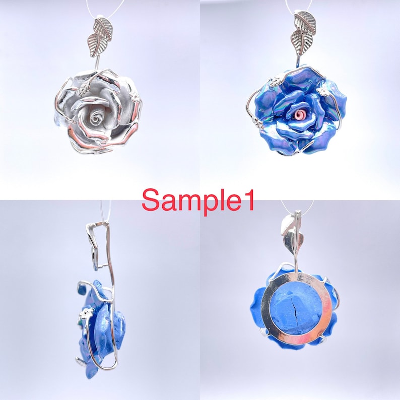 2 Pc Large Hand Made Ceramic Rose Pendants Sparkly and - Etsy
