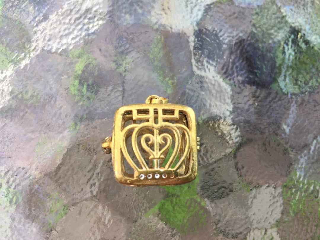 Solid Brass Cage Pendant: Gemstone Holder, Box Shape - Etsy