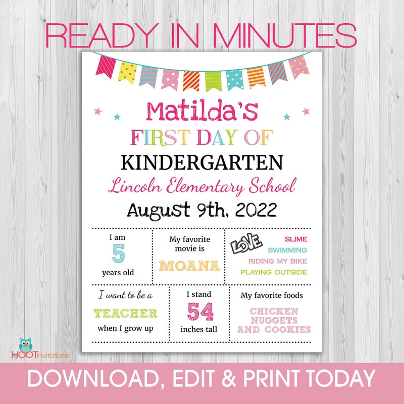 Editable School Sign - Etsy