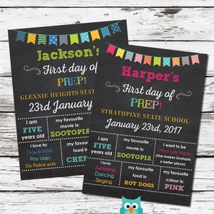 First Day of Prep Sign, First Day of School Sign, Girls Prep School ...