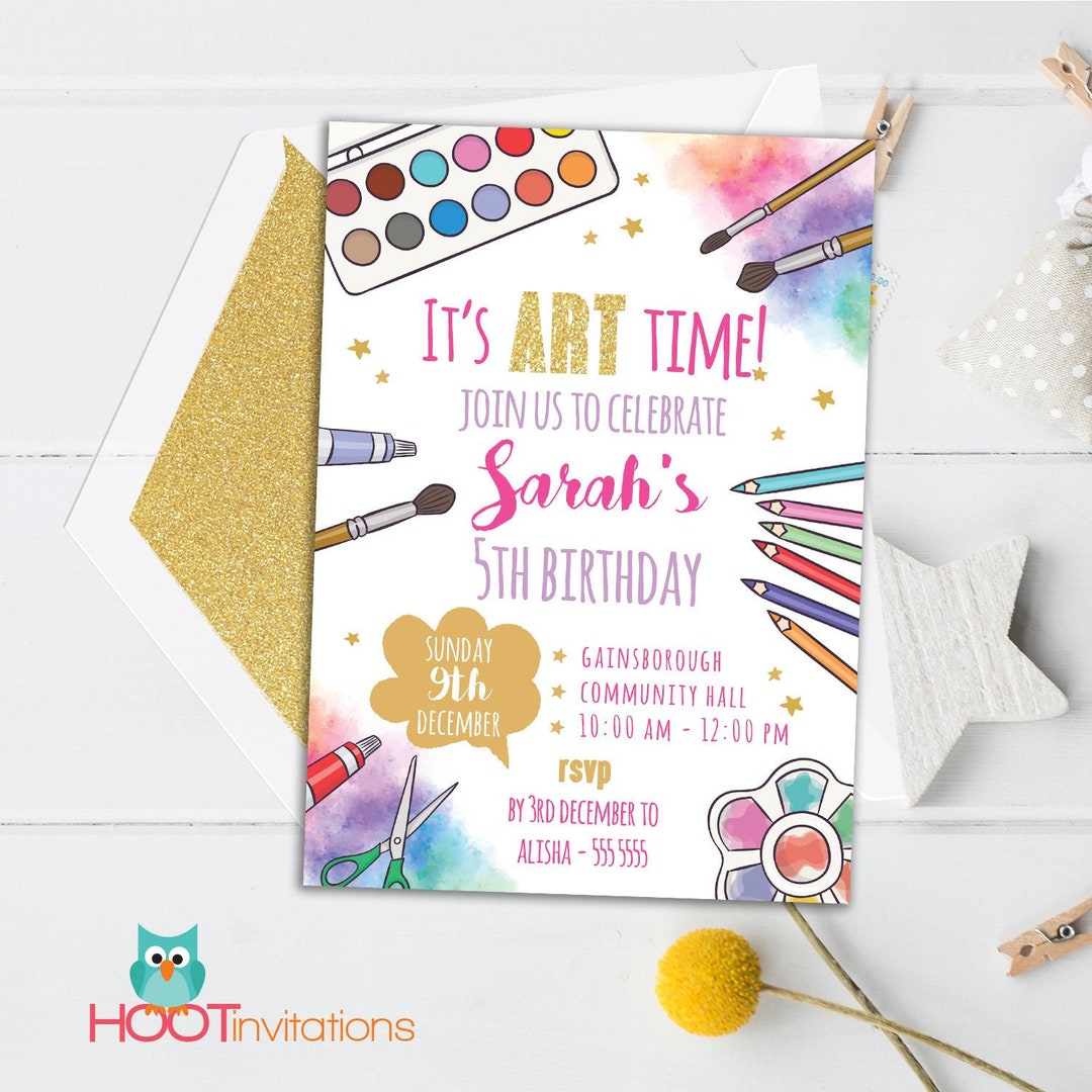 Art Party Invitation, Art Birthday Party, Painting Party, Art and Craft ...