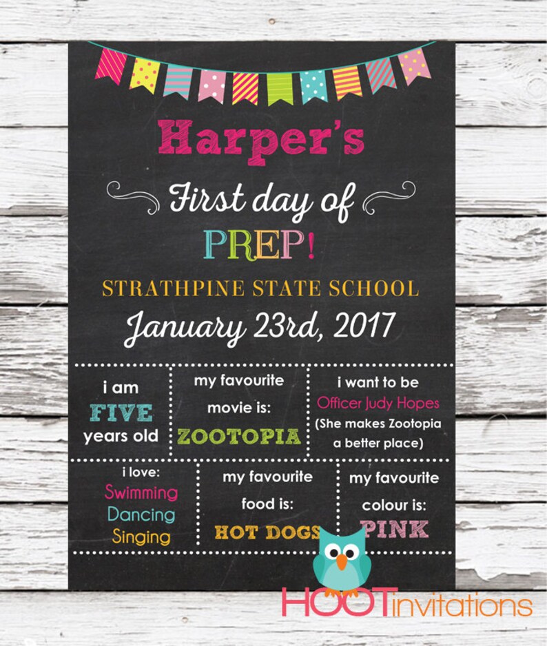 First Day of Prep Sign First Day of School Sign Girls Prep - Etsy Australia