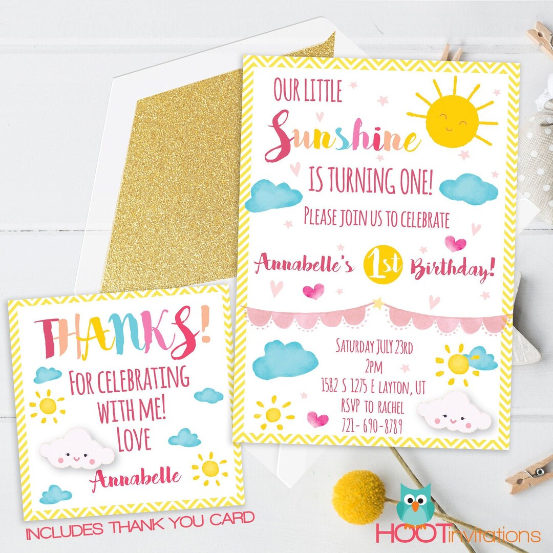 Little Sunshine Invitation Printable My Only Sunshine Sunshine Theme ...