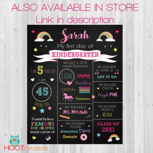 Back to School Sign, First Day of School Sign, 1st Day of School ...