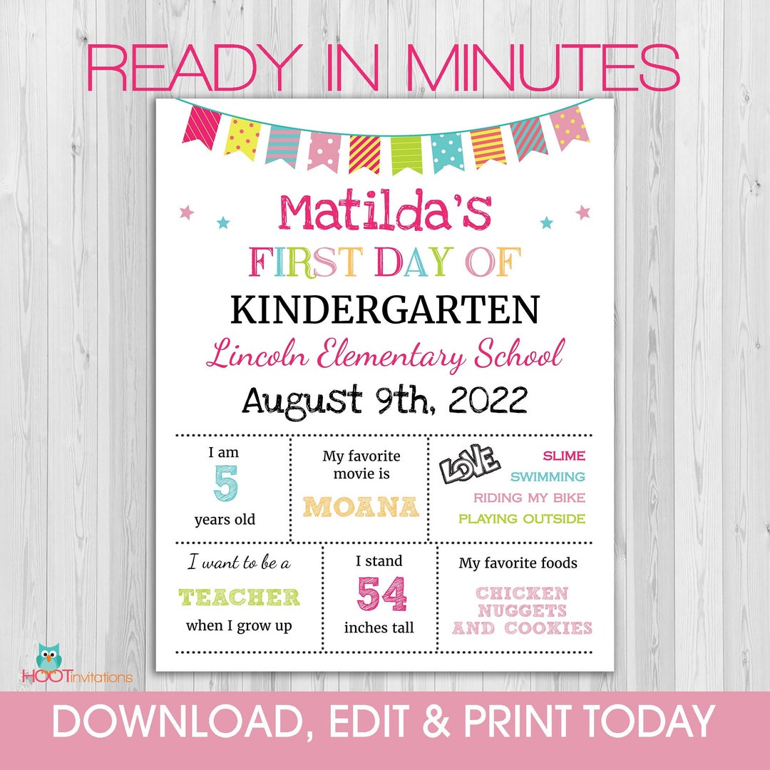 Back to School Sign, First Day of School Sign, 1st Day of School ...