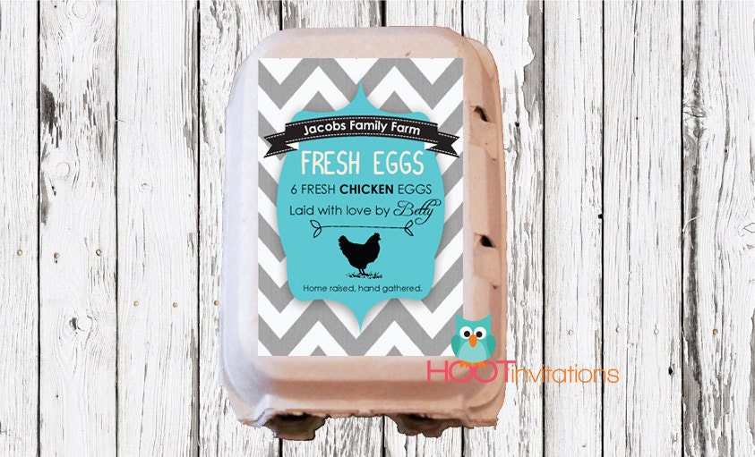 Egg Label Chevron Custom Egg Carton Labels to Print at Home - Etsy Denmark