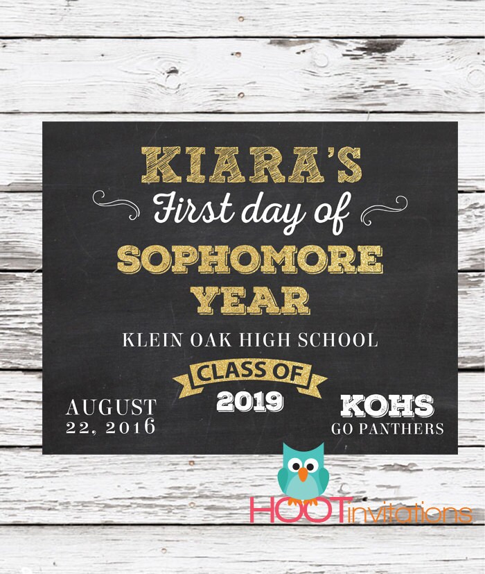 First Day of Sophomore Year Sign First Day of School Sign - Etsy Australia