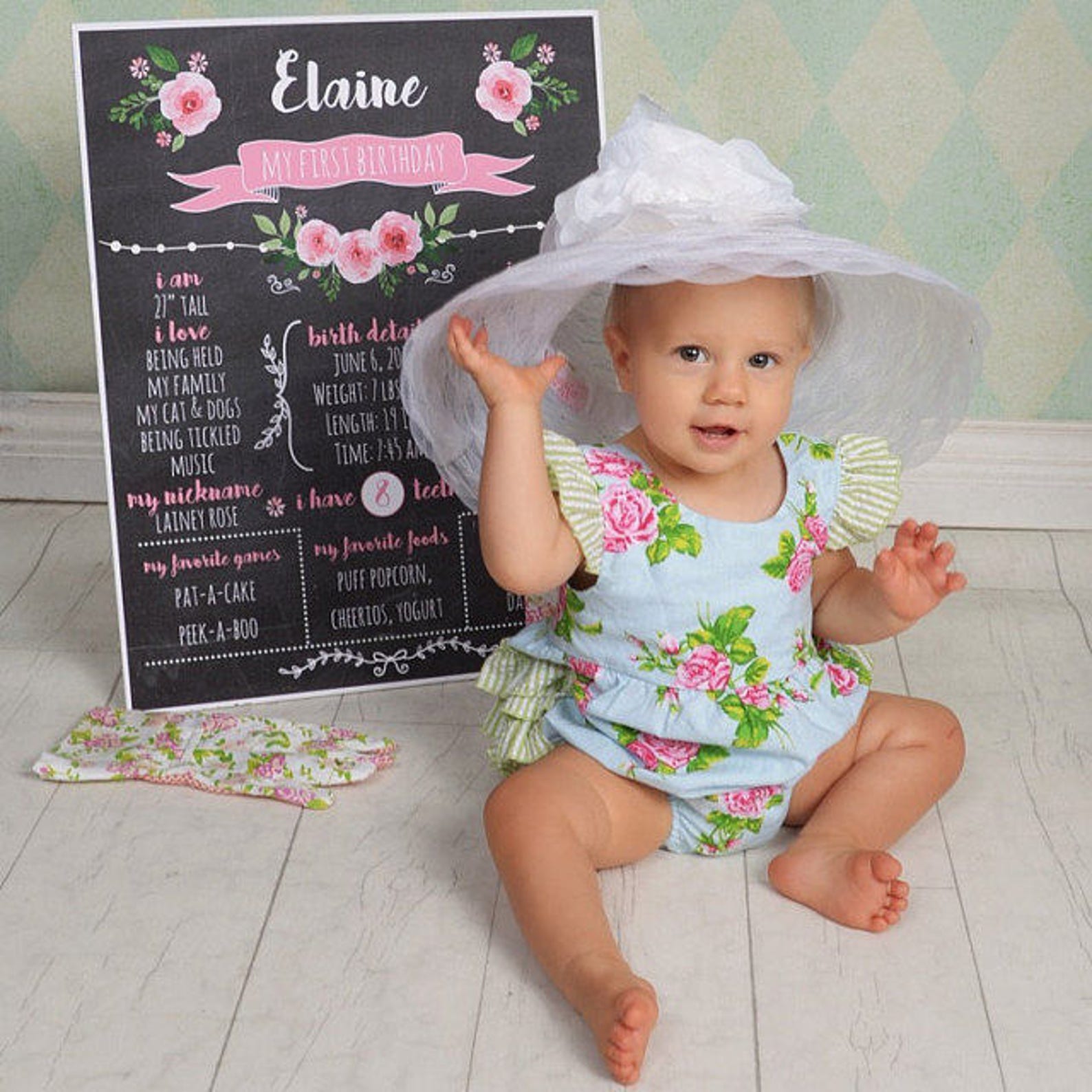 First Birthday Chalkboard Sign Girls Chalkboard First - Etsy