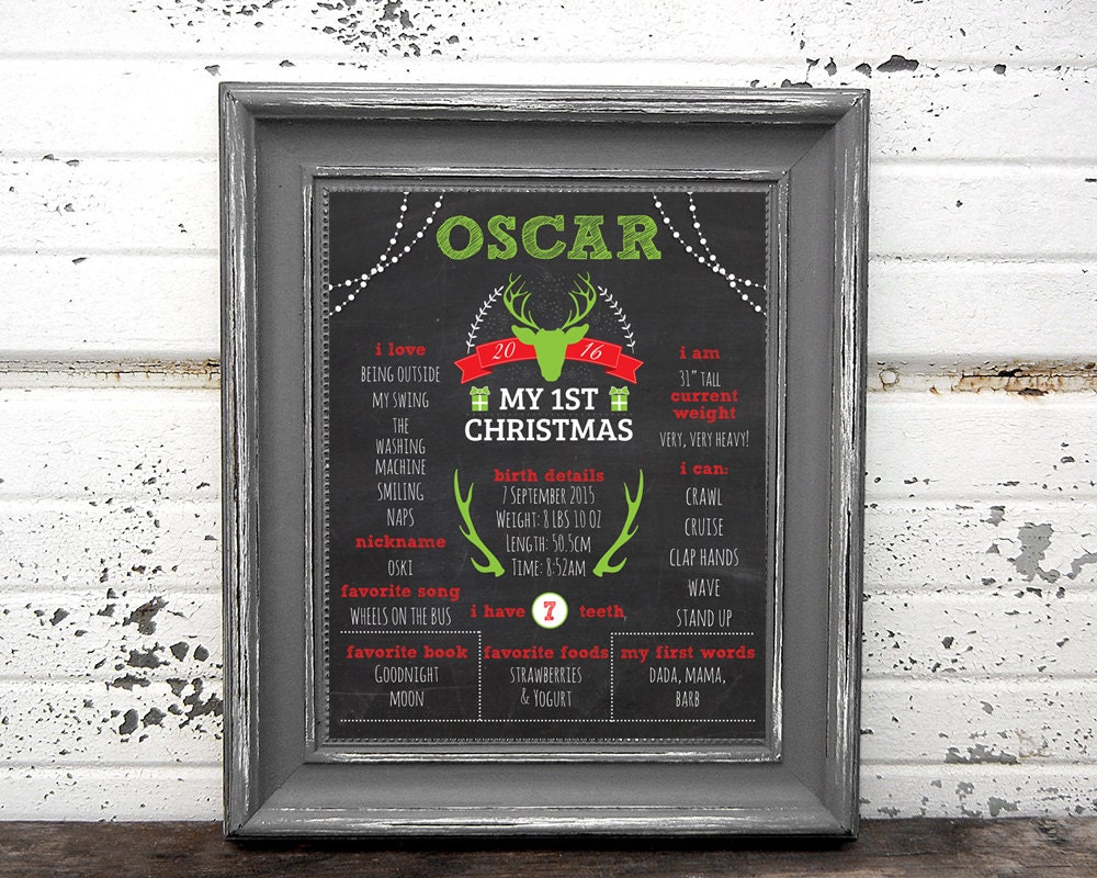 My First Christmas Chalkboard Sign Boys Chalkboard Christmas | Etsy