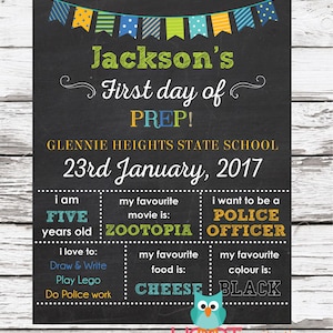 First Day of Prep Sign, First Day of School Sign, Girls Prep School ...