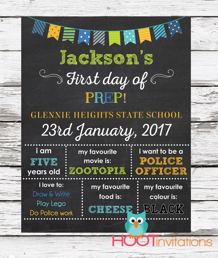 First Day of Prep Sign First Day of School Sign Girls Prep - Etsy Australia