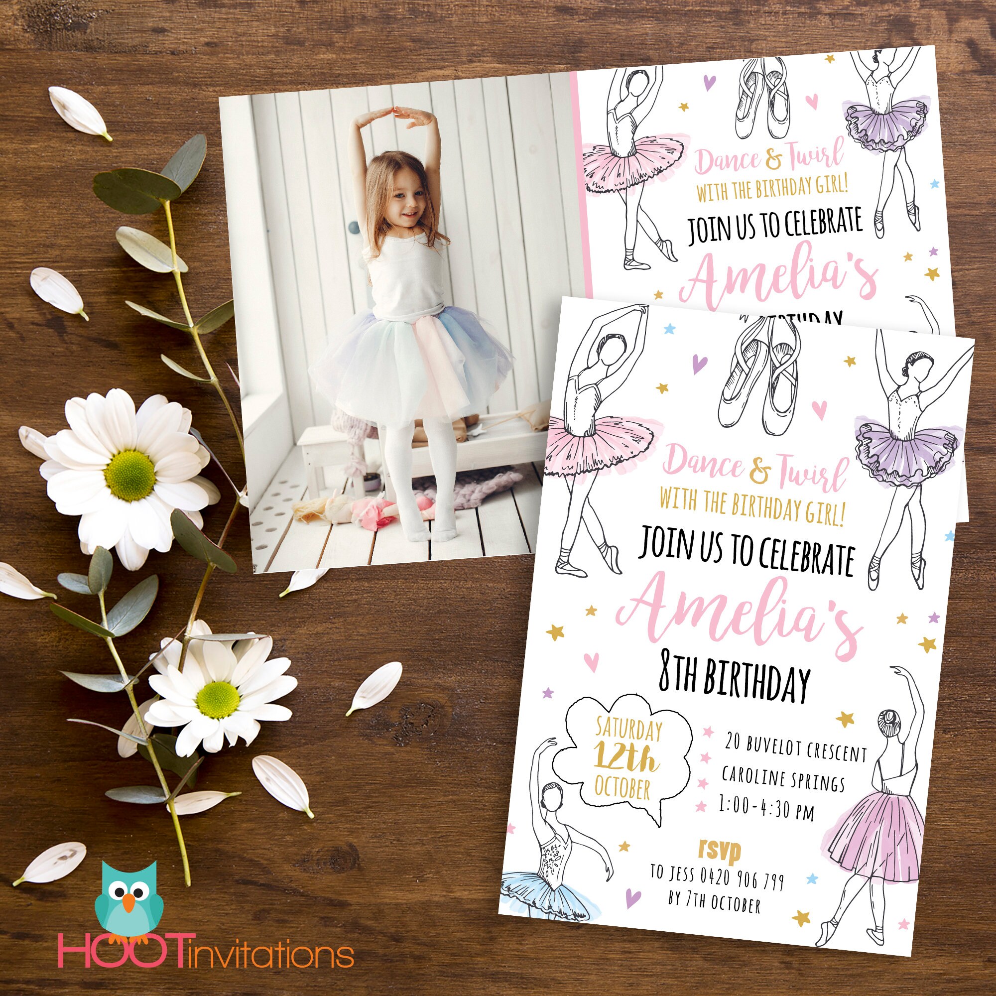 Ballet Invitation, Ballerina Birthday Invitation, Ballerina Party ...