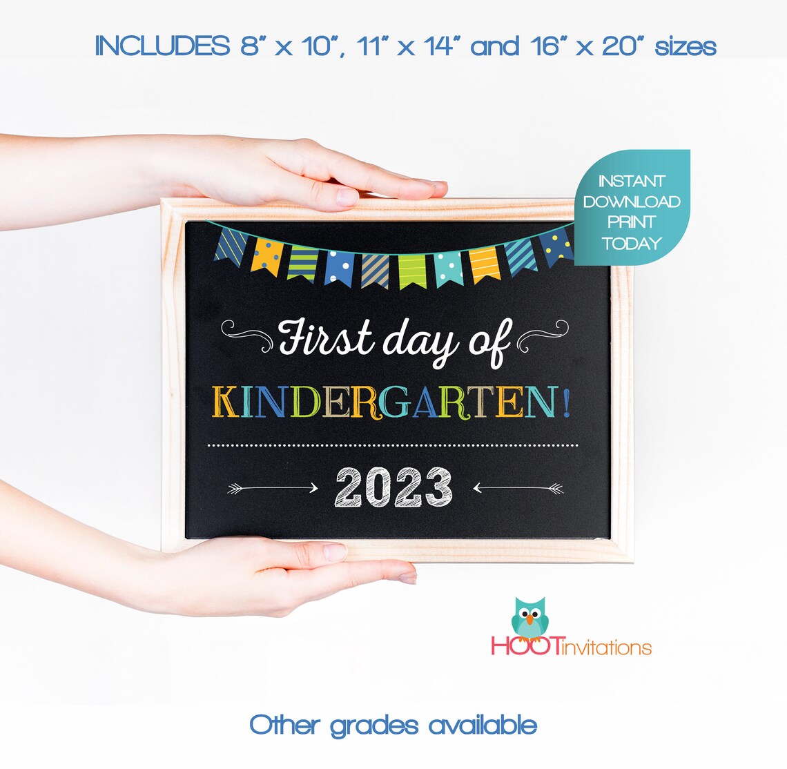 First Day of Kindergarten Sign Boy First Day of School Sign - Etsy