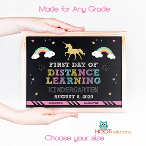 First Day of Distance Learning Sign, First Day of School Sign, Back to ...