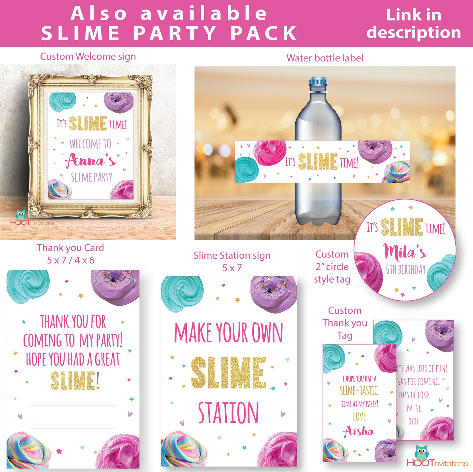 Slime Invitation Slime Birthday Slime Invite Printable - Etsy