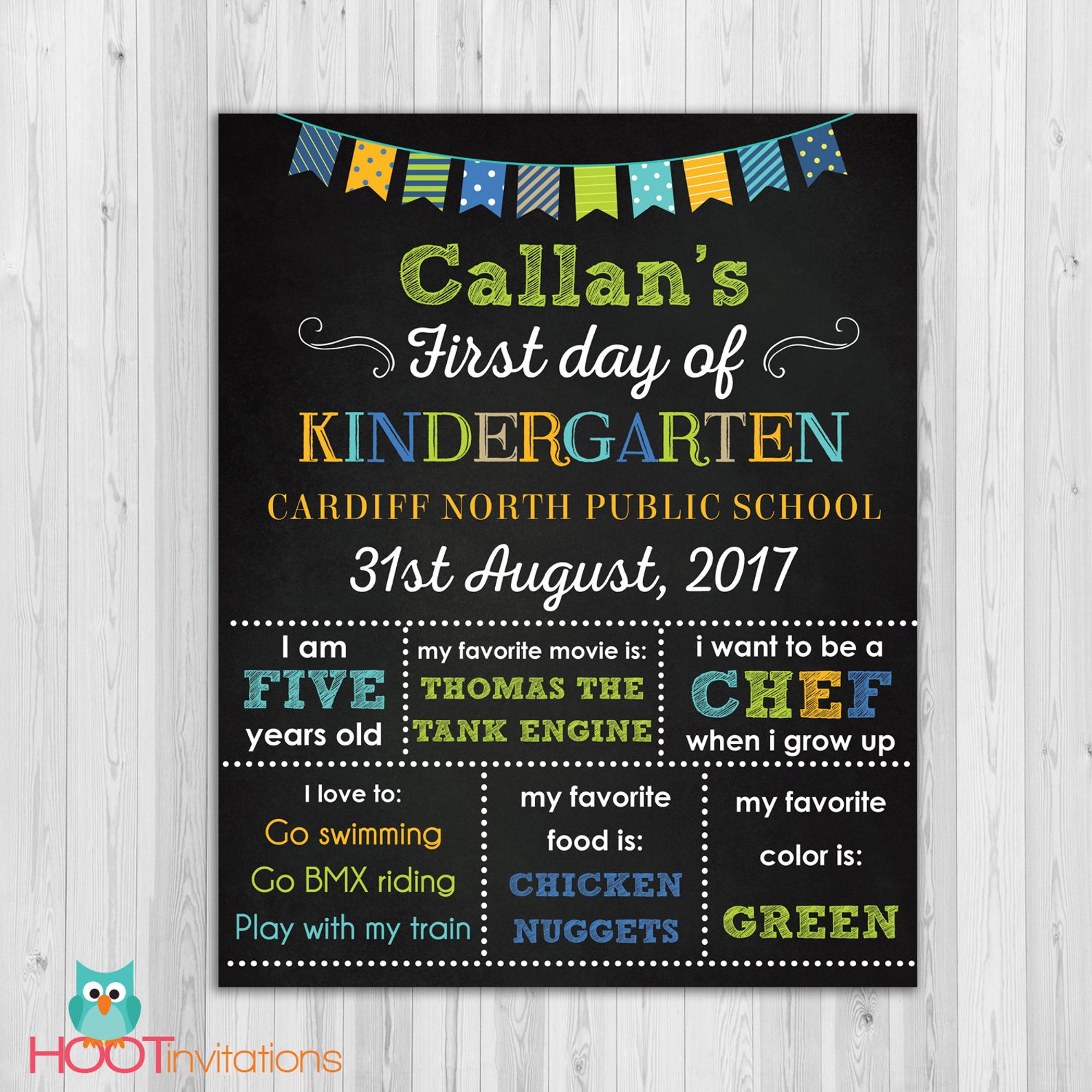 First Day of Kindergarten Sign, First Day of School Sign, Girls ...