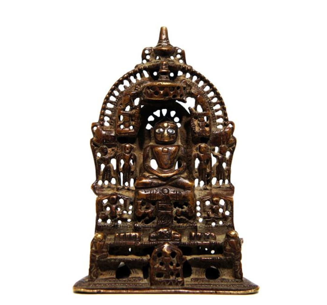 Svetambara Jain Shrine / Altarpiece Featuring 22nd Tirthankara / Jina ...