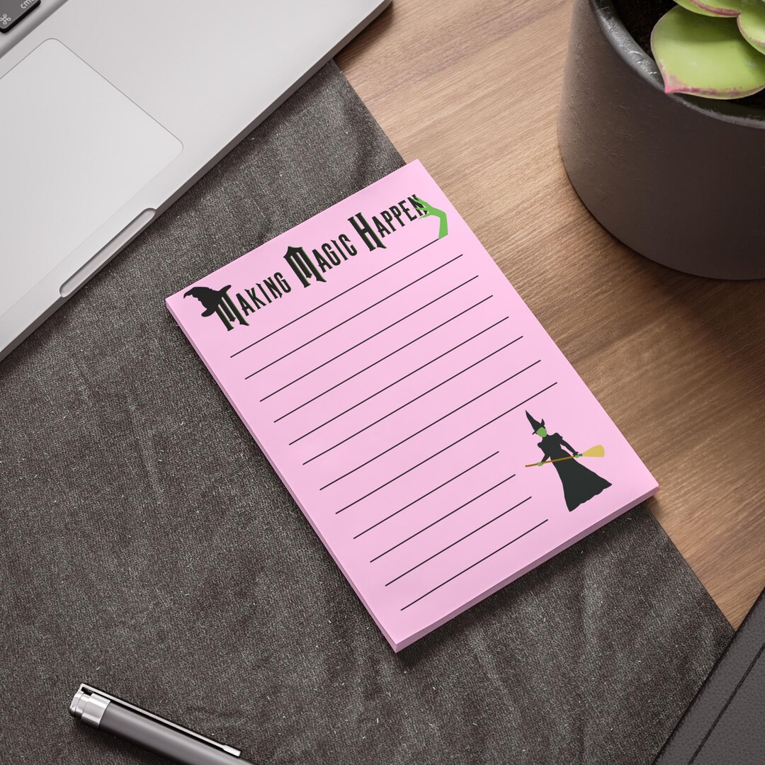 Making Magic Happen Post-it Note Pad: Wicked-inspired Lined Sticky ...