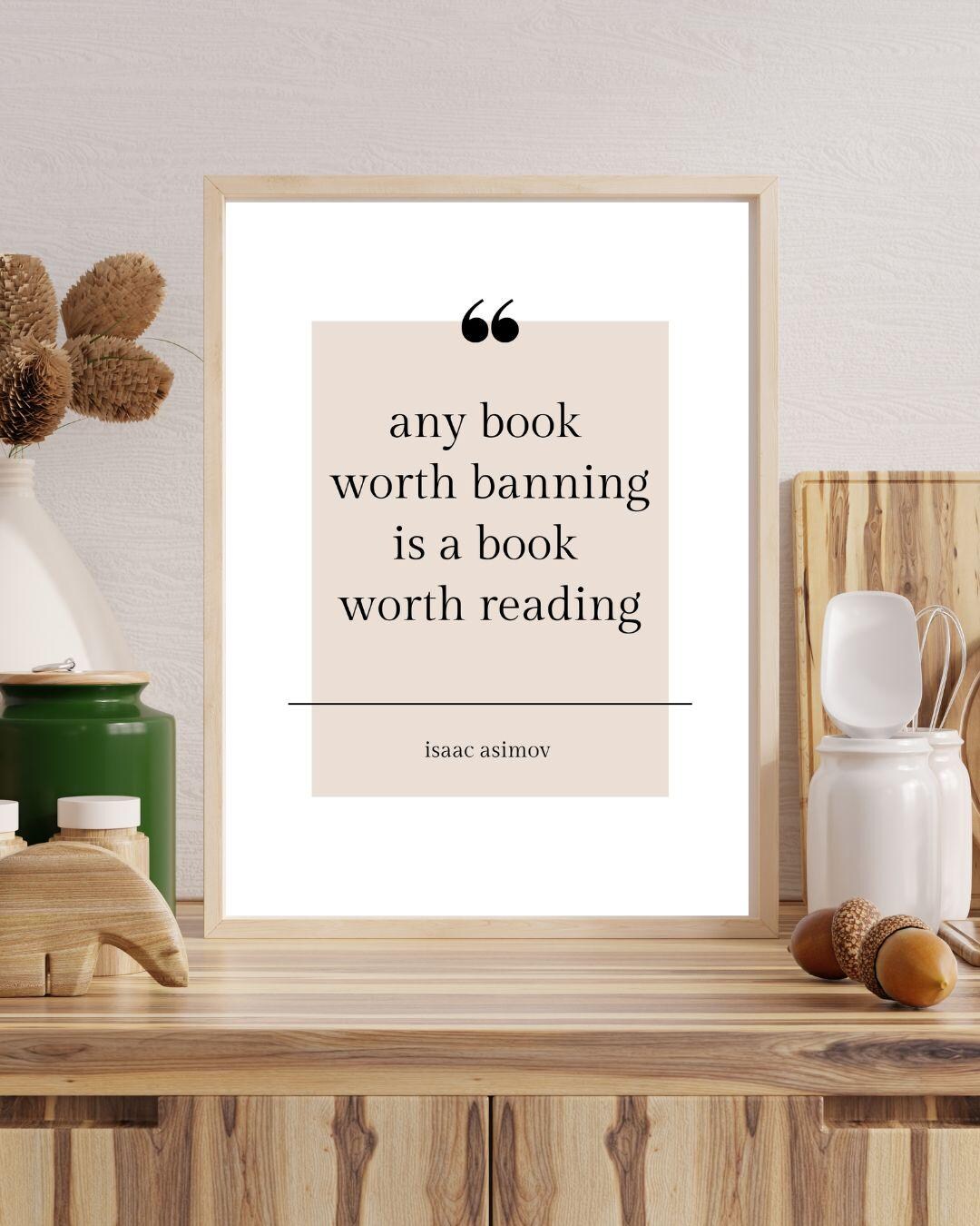 Banned Books Quote Print: Modern Library Wall Art (digital Download ...
