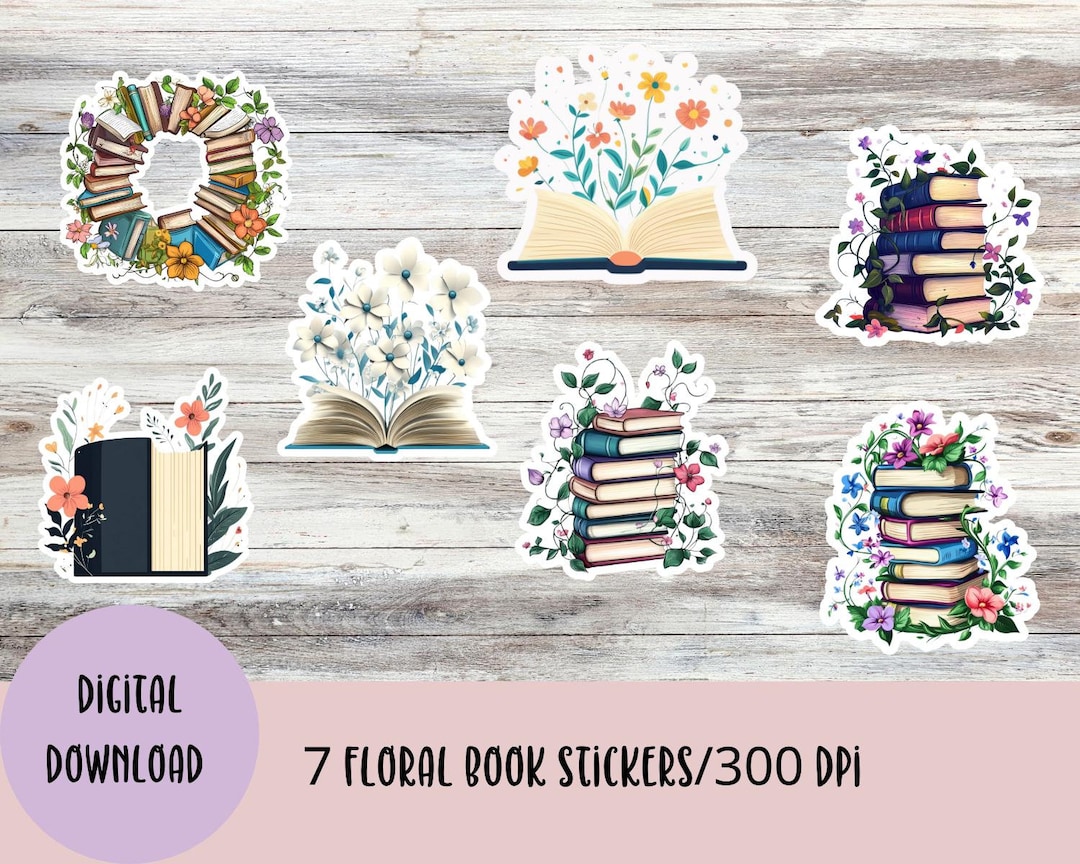 Printable Book Stickers | Instant Download | Book Lover Stickers ...