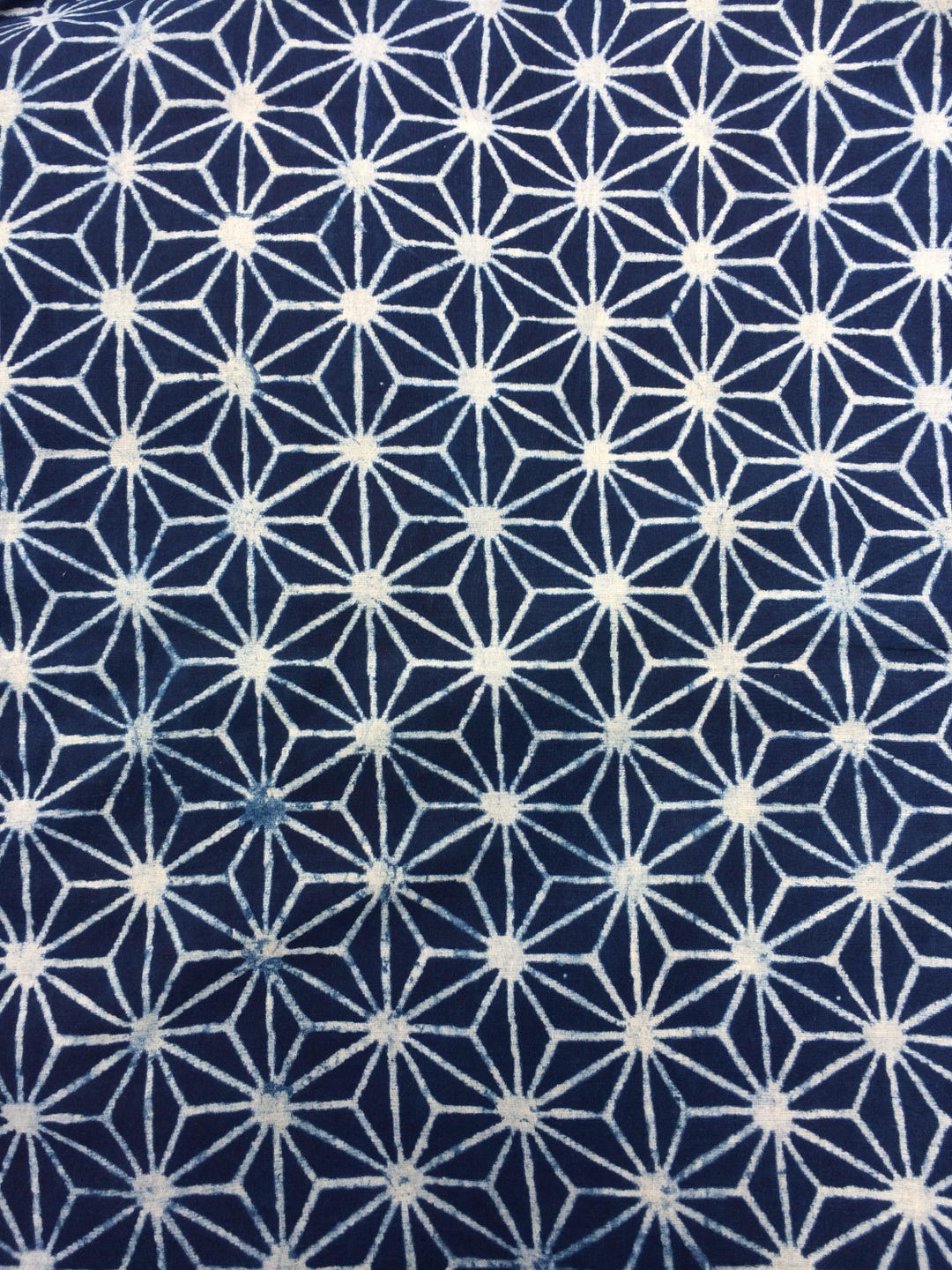 Hand Printed Star Indigo Cotton Fabric - Etsy