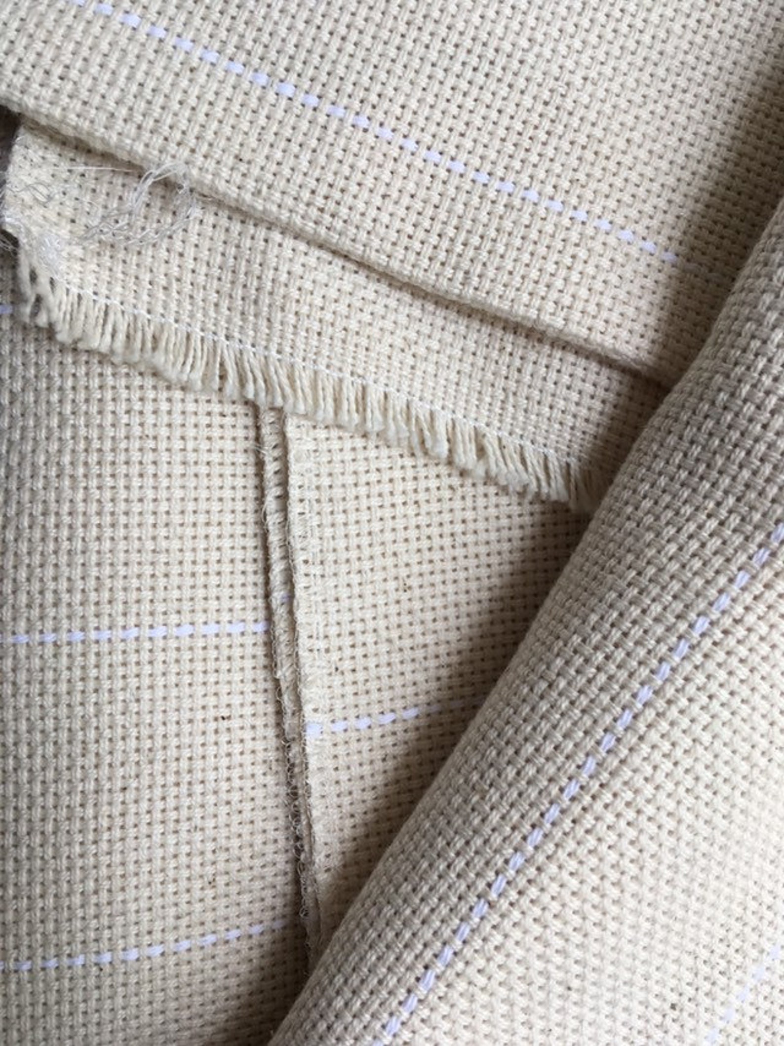 Monks Cloth for Punch Needling Pieces Cut and Overlocked - Etsy