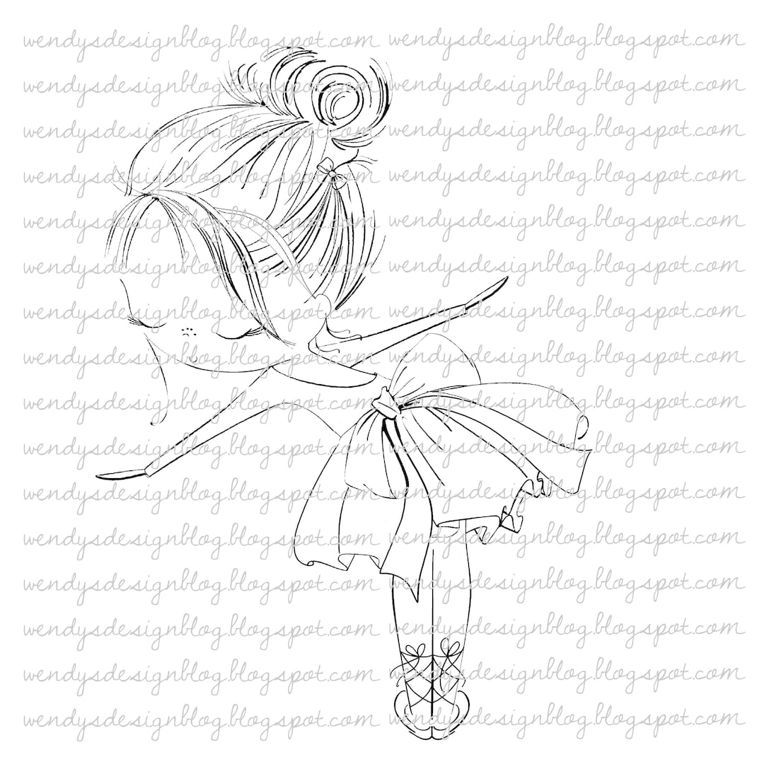 Ballerina Digi Stamp: Black and White Clipart (digital Download) - Etsy