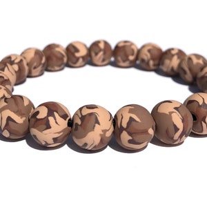 Camo Polymer Clay Bead Bracelet, Camouflage,handmade Beads, Millefiori ...