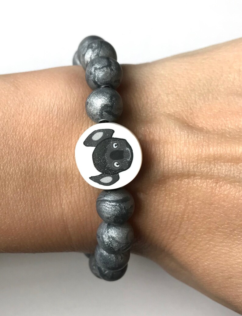 Koala Bear Polymer Clay Bead Bracelet Animal Beads Stretch - Etsy