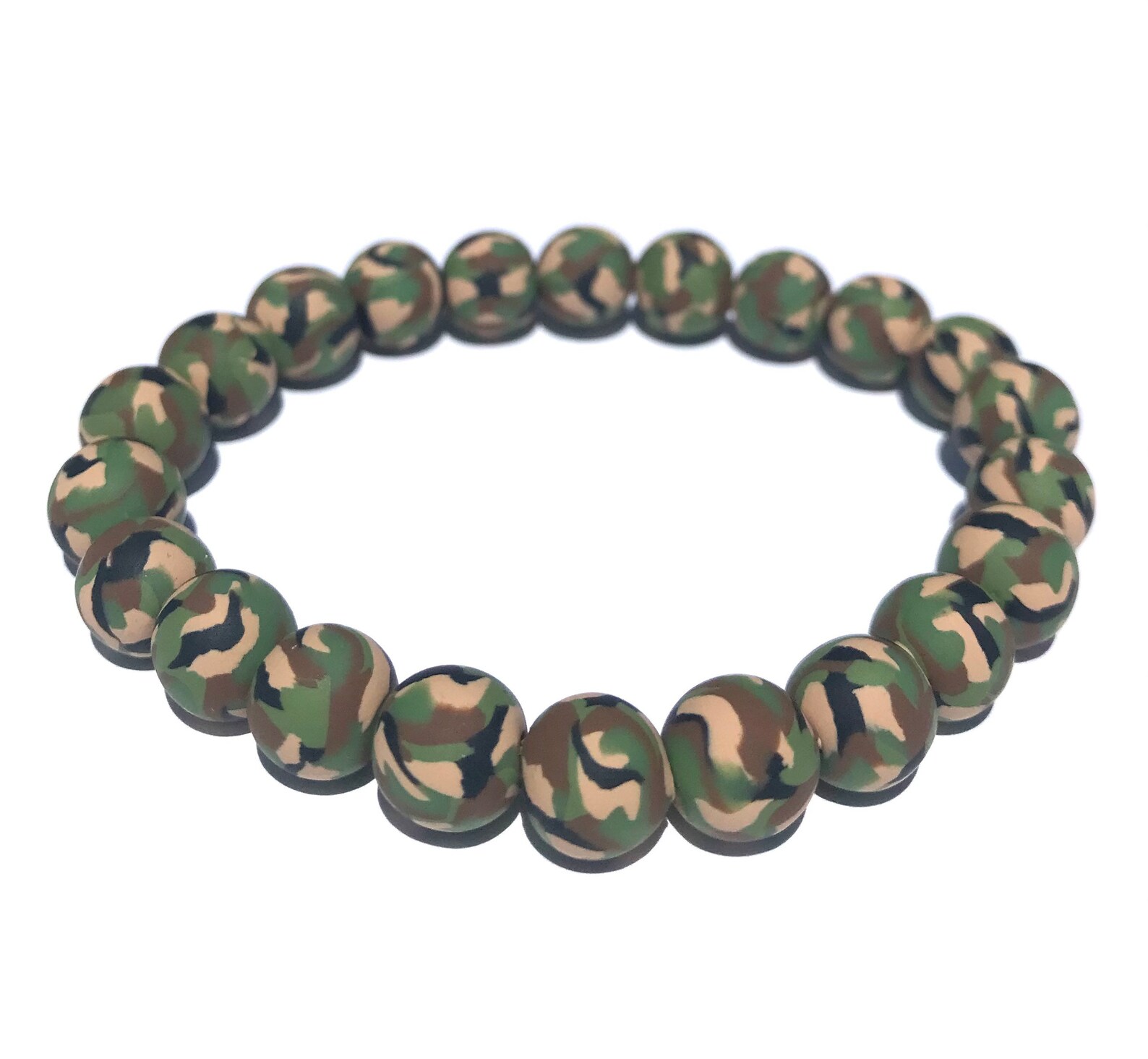 Camouflage Polymer Clay Bead Bracelet Army Military - Etsy
