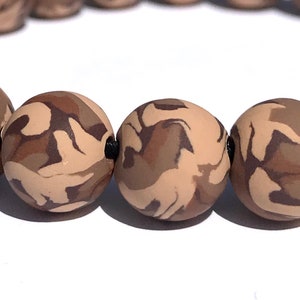 Camo Polymer Clay Bead Bracelet, Camouflage,handmade Beads, Millefiori ...