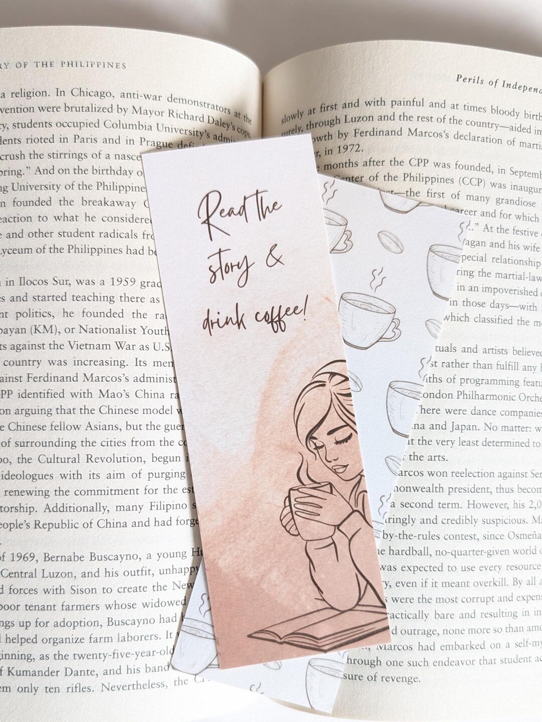 Bookmark - Read the Story & Drink Coffee! - Etsy